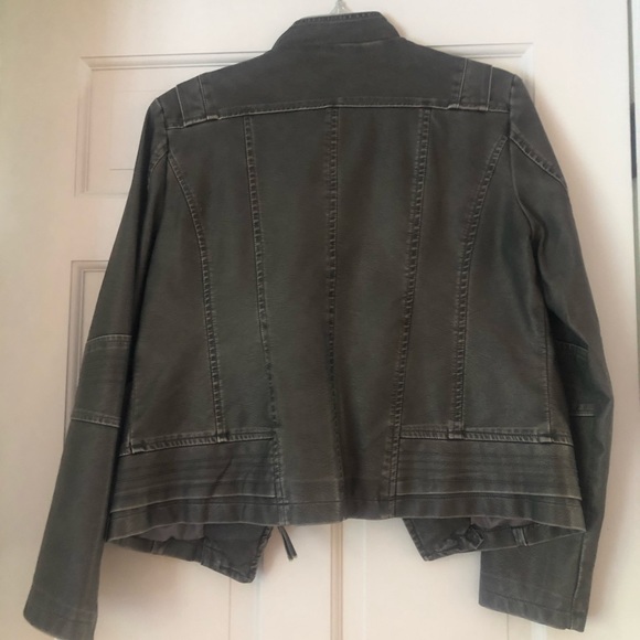 Maude | Jackets & Coats | Maude Faux Leather Moto Distressed Jacket In ...